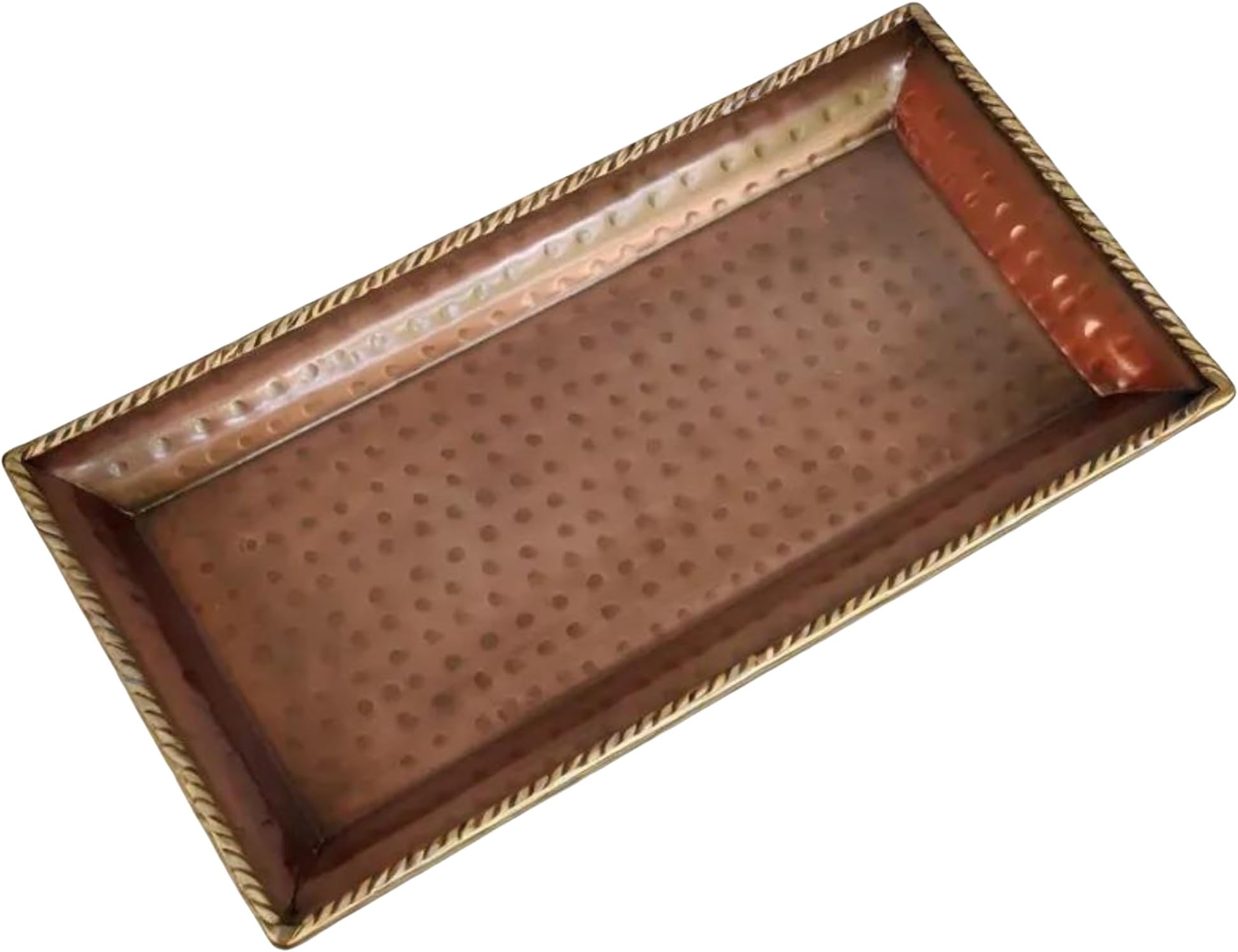 Amazon.com | Colleta Home Hammered Copper Tray – Set of 2, Serving ...