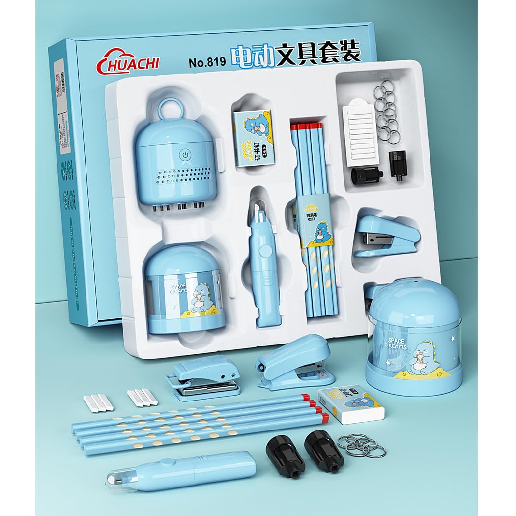 Amazon.com : SIPLIV Electric Stationery Gift Box Set Electric Pencil ...