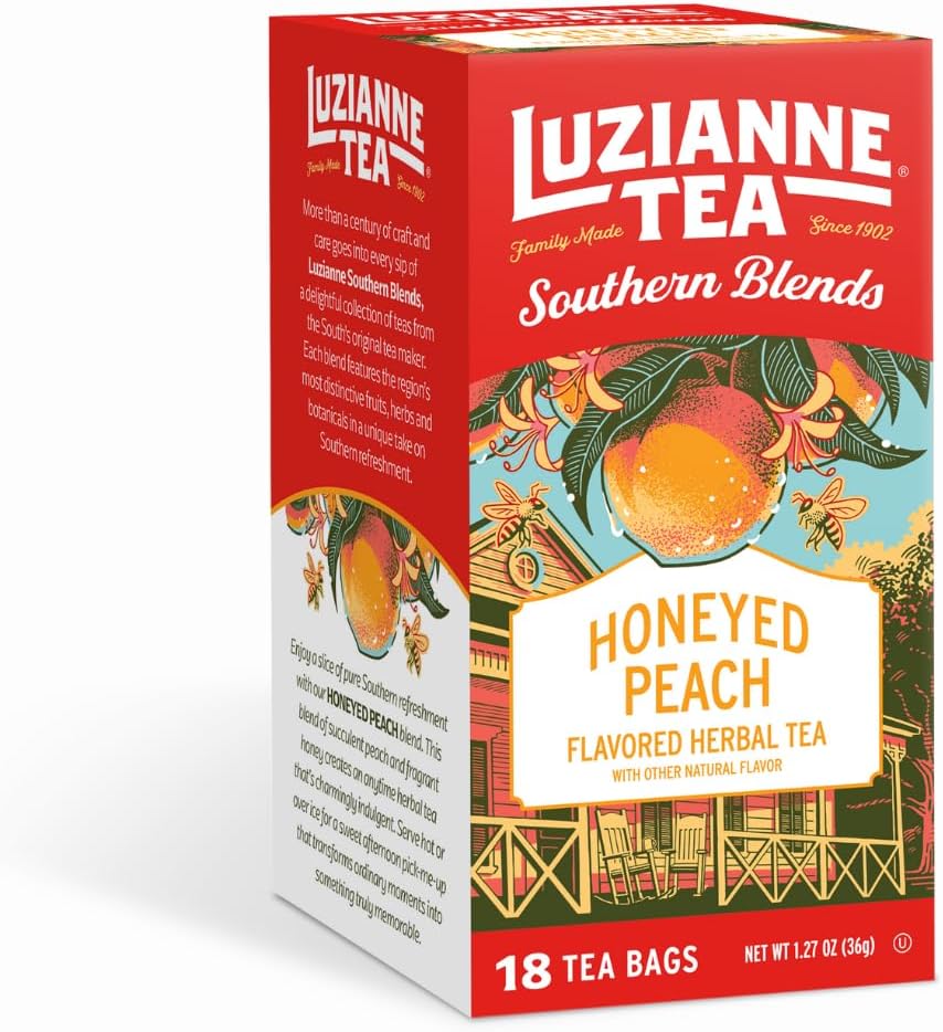 Amazon.com : Luzianne Southern Blends Honeyed Peach Flavored Herbal Tea ...