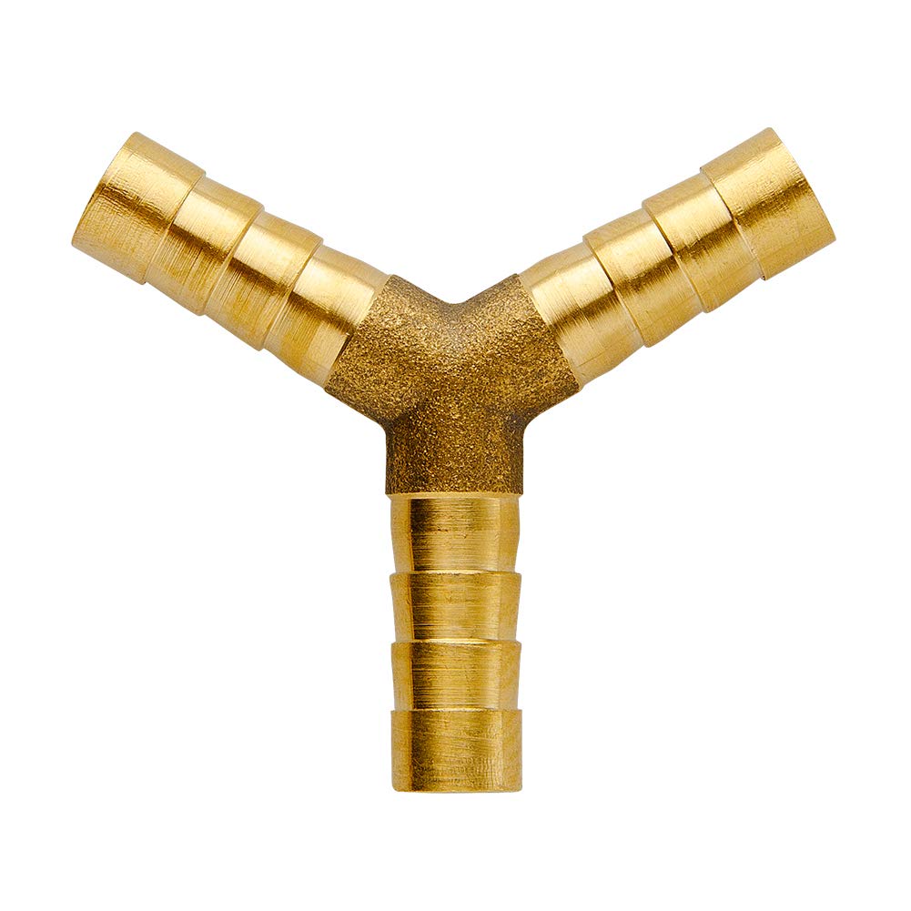 Snapklik.com : Quickun 5/16 ID Hose Brab, Brass Shaped Y 3 Ways Barbed ...