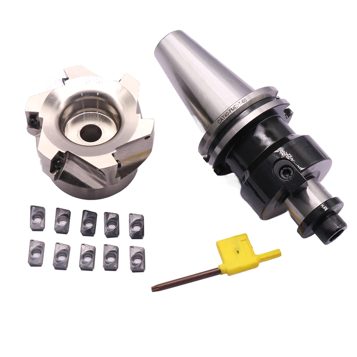 CAT40-FMB27-60 Shank Face End Mill Arbor and 3.15"/80mm Cutting ...