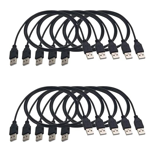 Amazon.com: USB Cable Pack of 10: USB Male to Male Cable Double End USB ...
