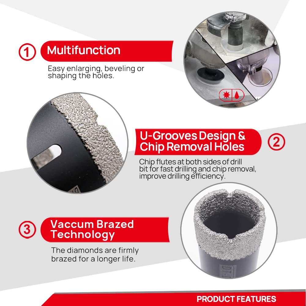 Snapklik.com : Diamond Core Drill Bits 8pcs - 19/25/35/51/76mm+20mm ...