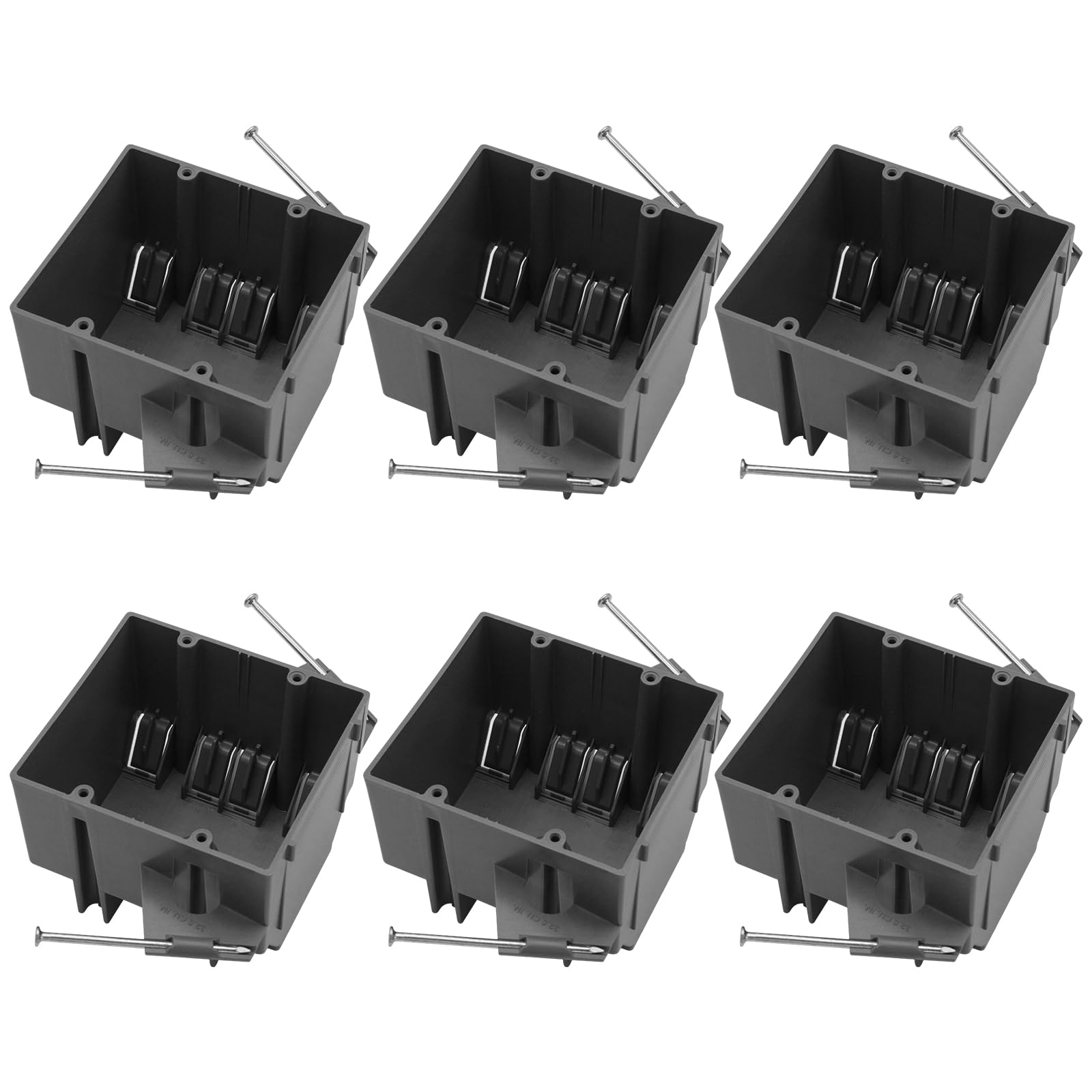 Snapklik.com : AIRTAK 6 Packs 2 Gang Outlet New Box PVC For New Work ...