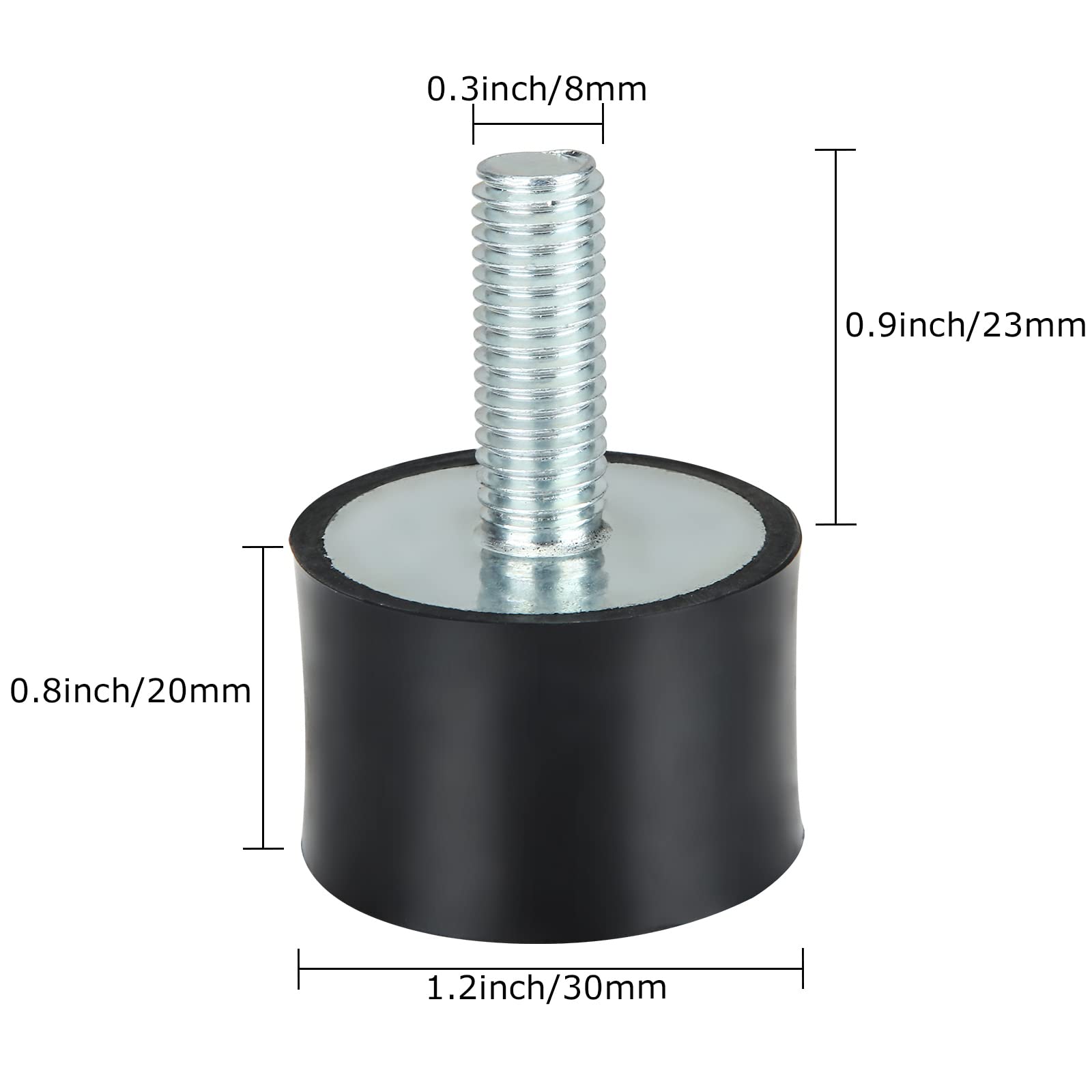 Machine Vibration Dampeners 4Pcs 30x30mm M6 Thread Rubber Vibration ...