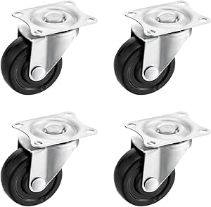 BMB TOOLS PP Caster Wheel -4 Piece 30mm Black- Plate Casters with Ball ...
