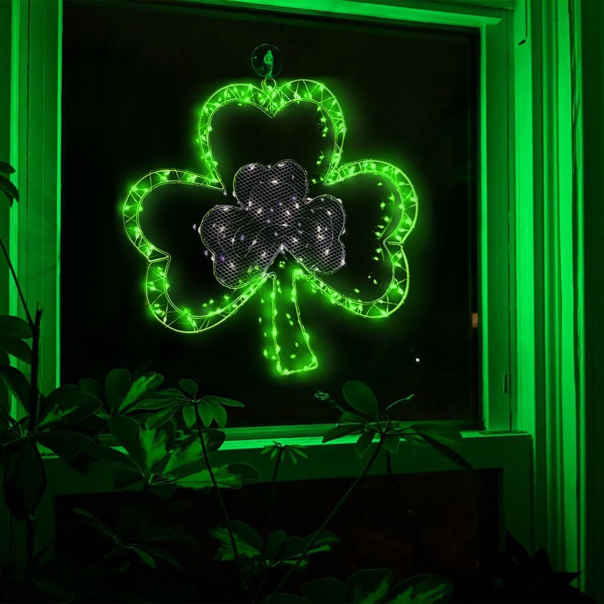 Amazon.com: St Patrick's Day Window Lights Decor, 14.5" Lighted Double ...