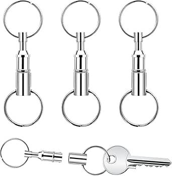 Amazon.com: 4 Pack Dual Pull Apart Heavy Duty Key Chain Keychain for ...
