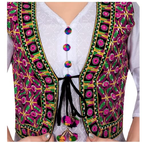 Buy Shivam Fashion Women's Rajasthani Style Waist Coat Jacket (Black, M ...