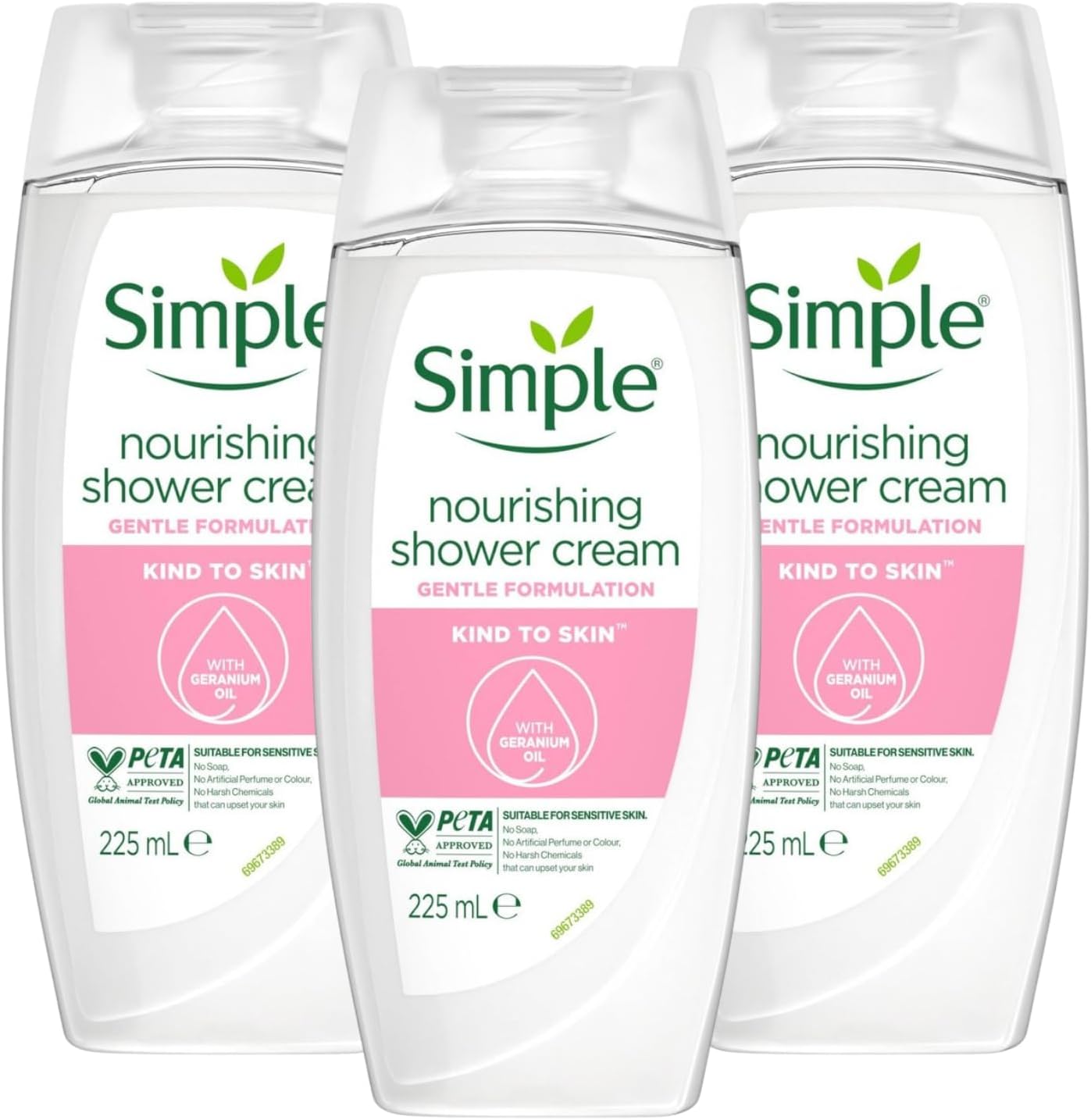3 x 225ml | Simple Kind to Skin Nourishing Shower Cream 225mL | Gental ...