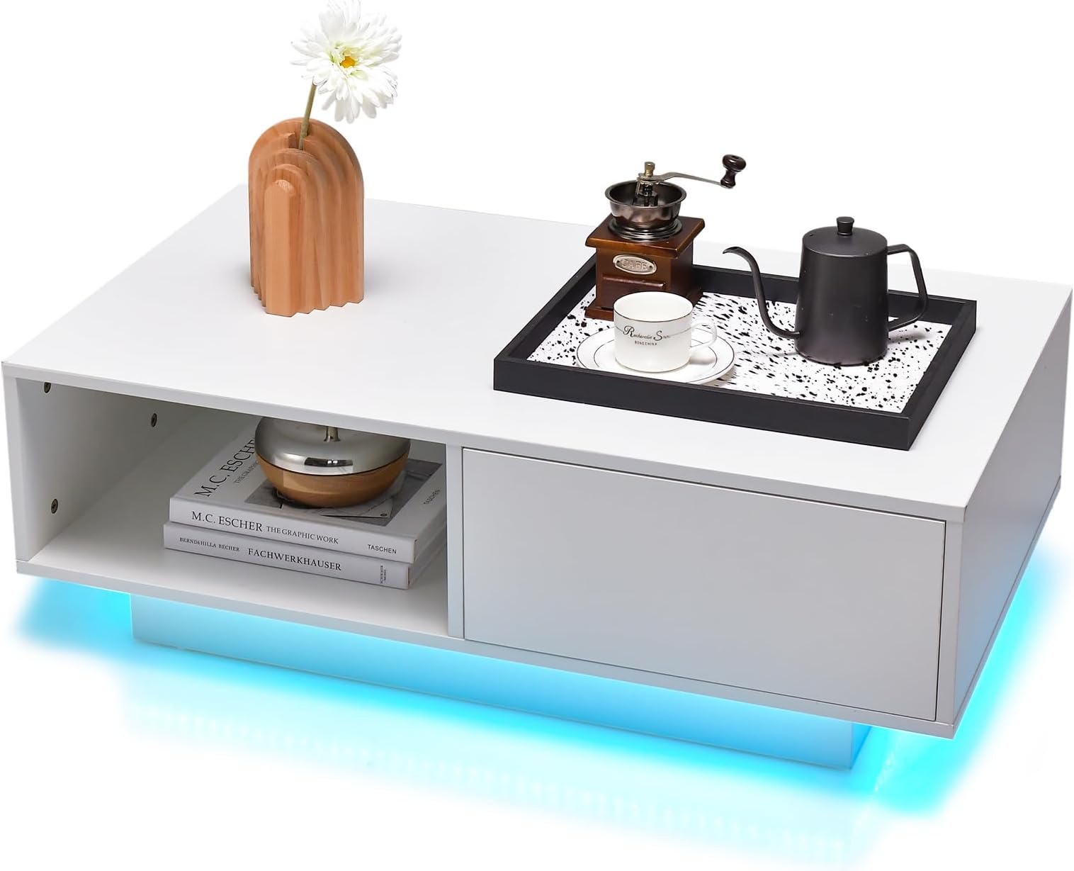 Scotrade New Elegent LED Infinity Coffee Table - White & Black ...