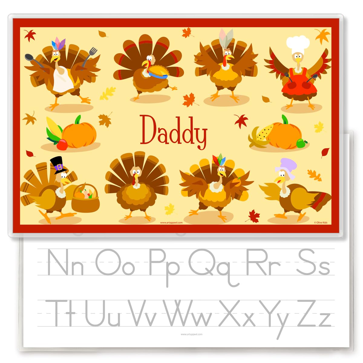 Amazon.com: Turkeys Thanksgiving Personalized Placemat for Kids, 18 ...
