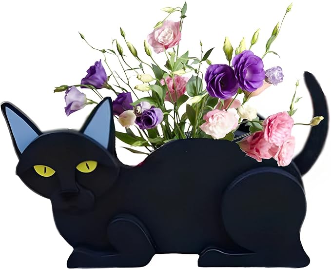 Amazon.com : Cat Planter Plant Pots,Cute PVC Herb Garden Flower Planter ...