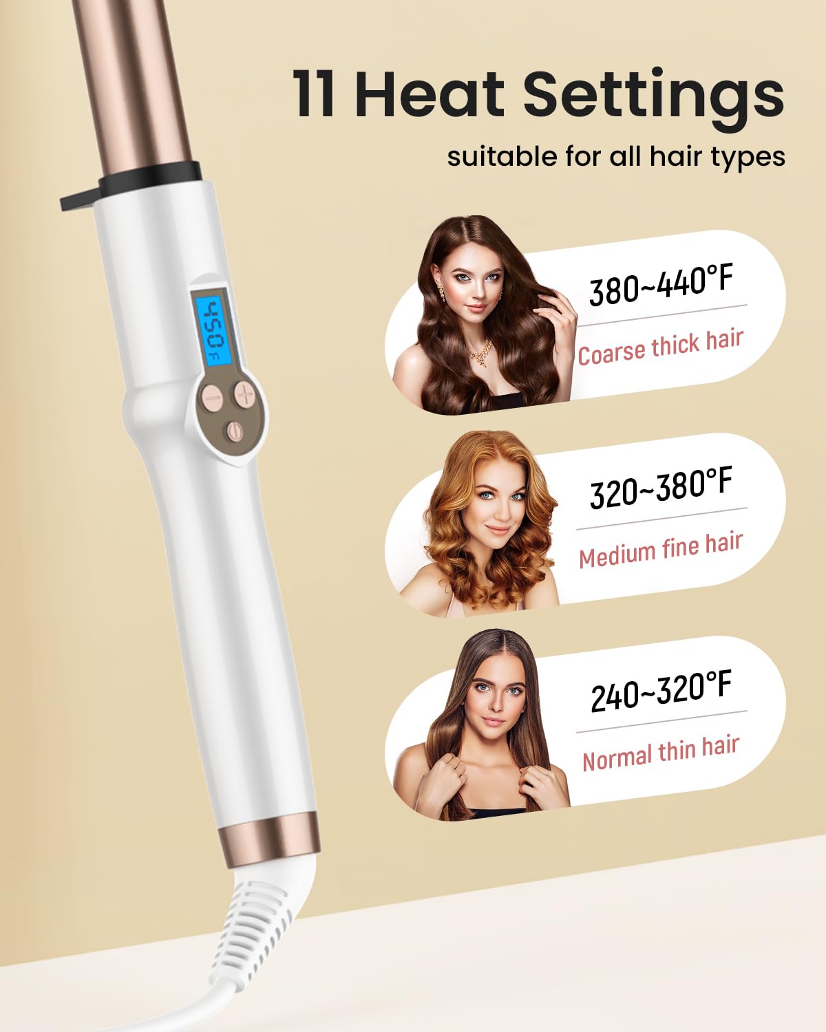 Snapklik.com : 1 Inch Extra Long Barrel Curling Wand, Ceramic ...