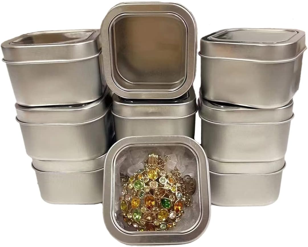 Amazon.com - Slide Top Rectangular Metal Tin Containers for Candies ...