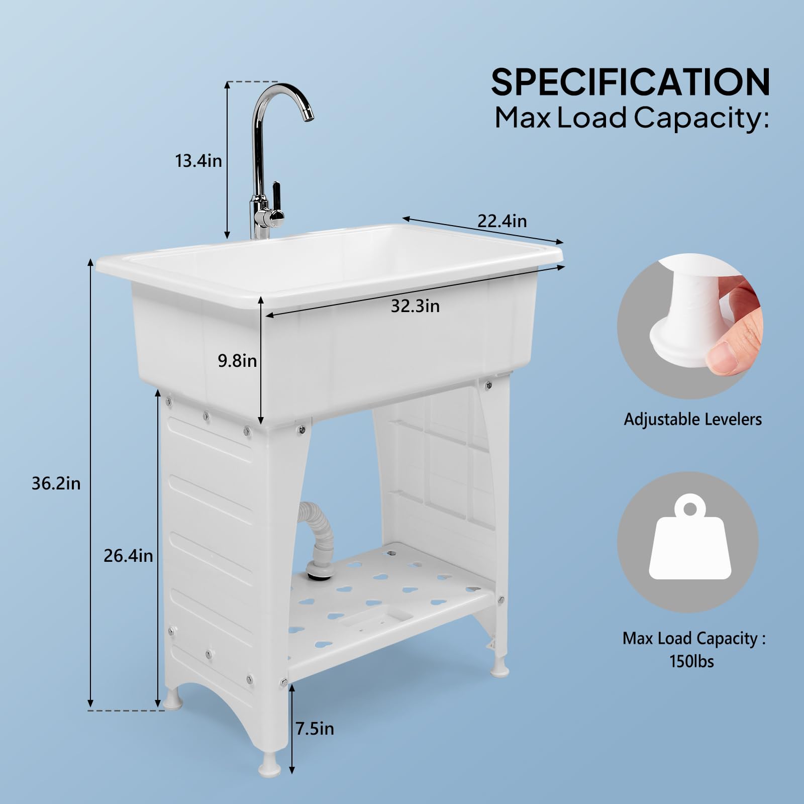 Tall Laundry Tub Vogue Swiss Laundry Tub 16L 300mm Trade Depot