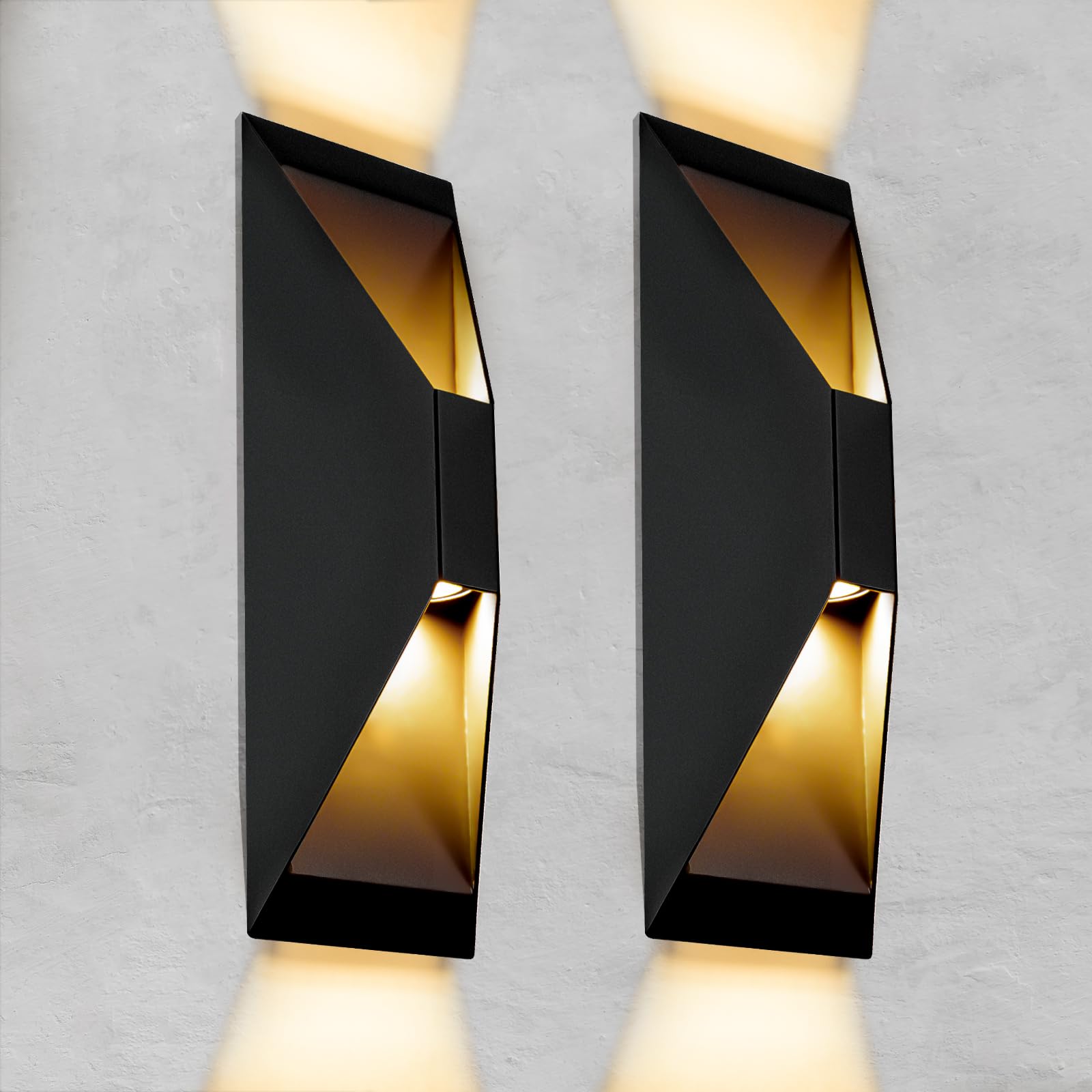 Worthyworld Modern Outdoor Wall Light 2 Packs, LED Up Down Wall Light ...