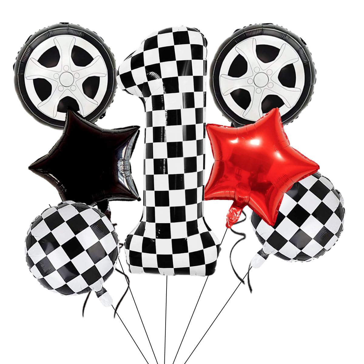 Amazon.com: Race Car Balloons Party Decorations, Black and White ...