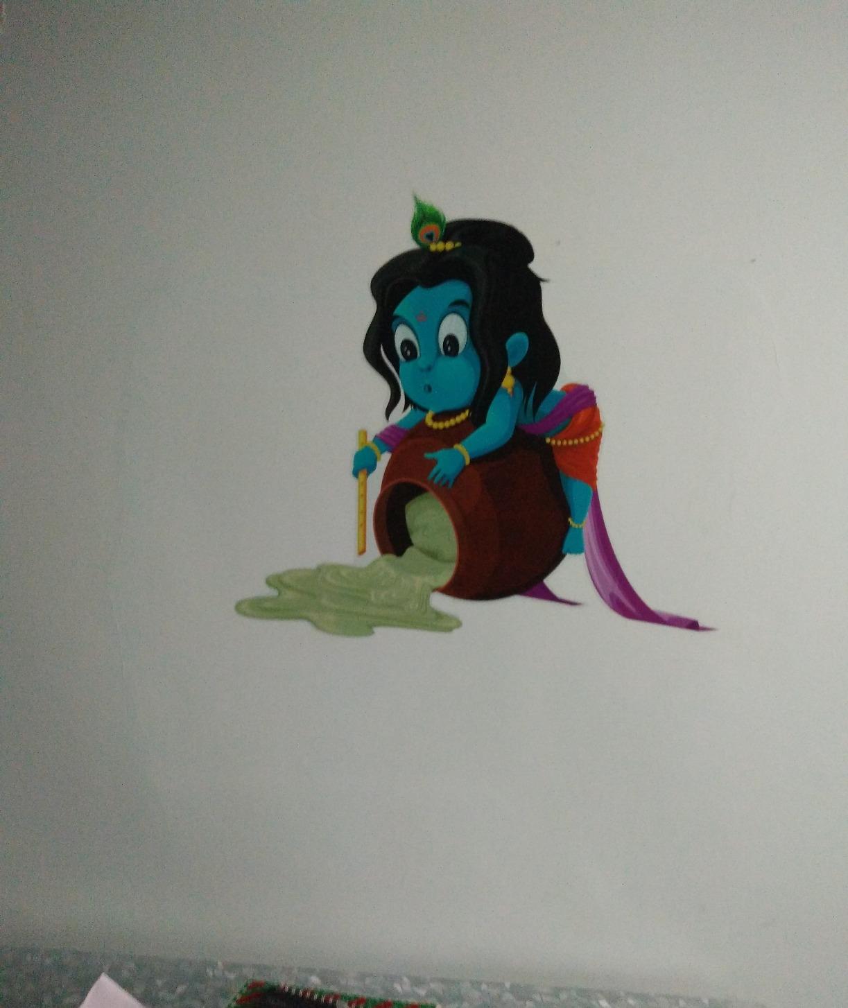 Decals Design 'Naughty Krishna' Wall Sticker (PVC Vinyl, Multicolour ...
