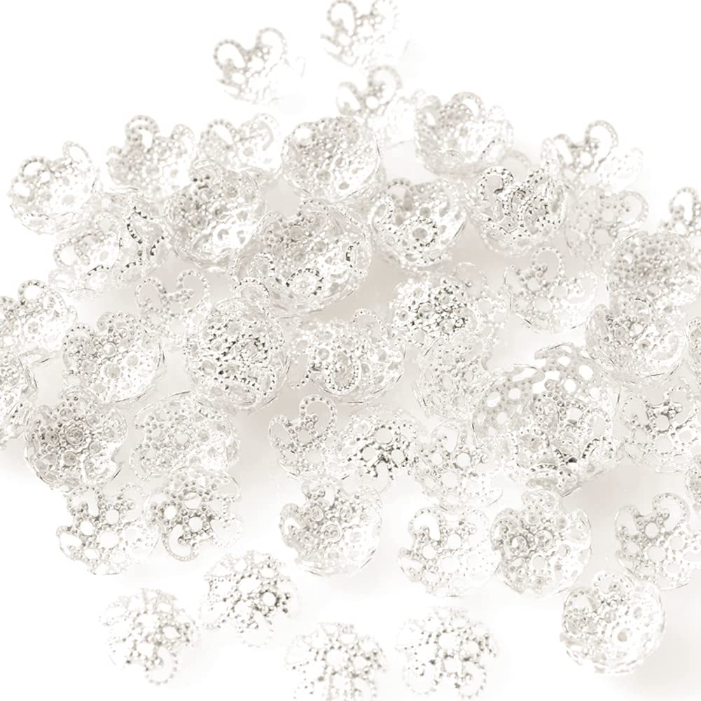 Amazon.com: 500PCS 11mm Gold Tone 5 Petals Flower Bead Caps Hollow ...