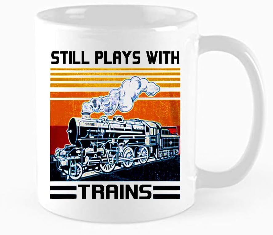 Amazon.com: Trains Coffee Mug Funny Train Watcher Train Watching Mug ...