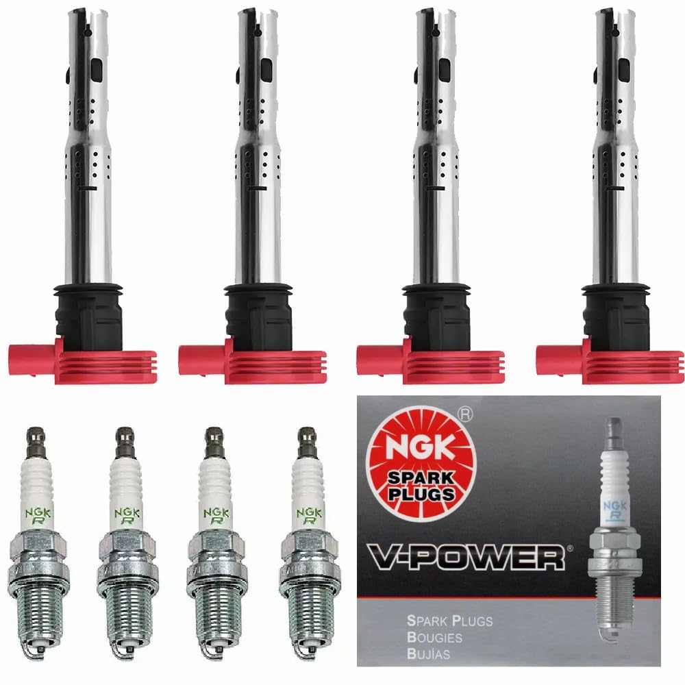 MCK Ignition Coil Packs UF529 06E905115A & NGK Spark Plugs 4644 ...