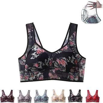 Foxy Seniors Lacy Bra, Ellebloom - Ice Silk Lace Cooling Comfort Bra ...