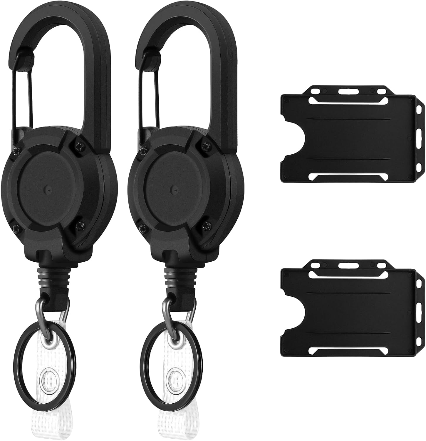 2 Pack Heavy Duty Retractable Keychain, Retractable Keyring with 31.5 ...