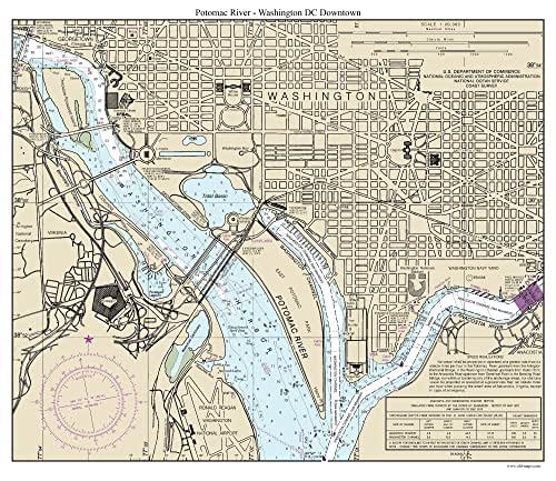 Washington DC Downtown 2013 Nautical Chart - Potomac River - Print ...