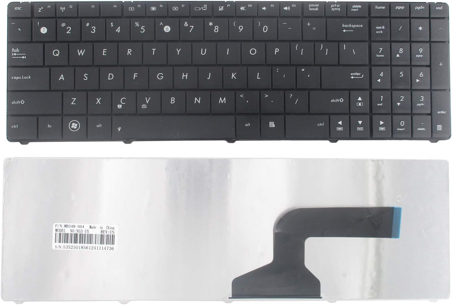 Amazon.com: GODSHARK Replacement Keyboard for ASUS n53 k54l x55 x55u ...