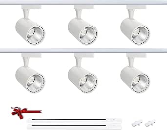 6-Lights Track Lighting Compelete Kit, 25W LED Track Lighting System ...