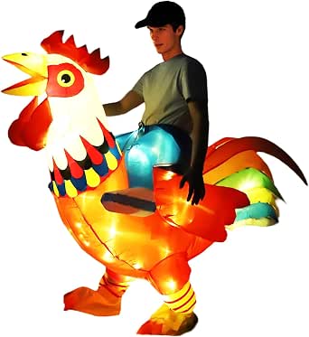 Amazon.com: KINQUINN Inflatable Chicken Costume Adult with Lights ...