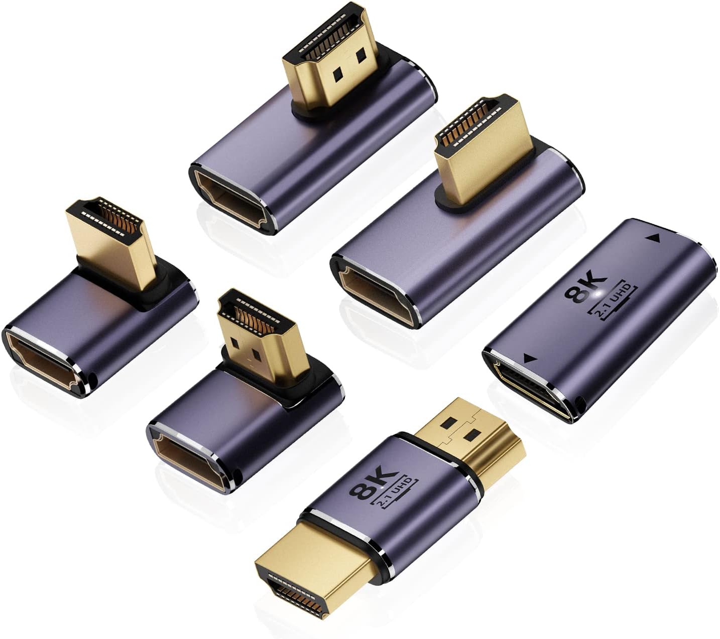 Amazon.com: AreMe 8K HDMI 2.1 Adapter (6 Pack), Up&Down, Left&Right 90 ...
