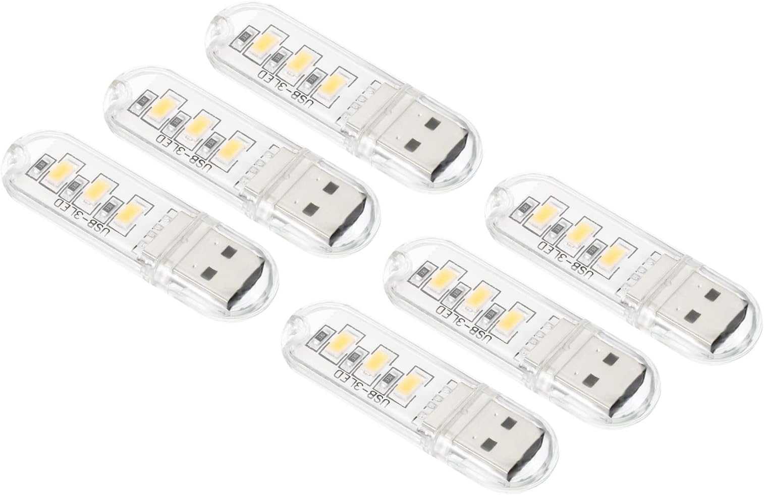 PATIKIL USB Night Light, 6 Pack Portable Plug-in Mini LED Lamp Stick 3 ...