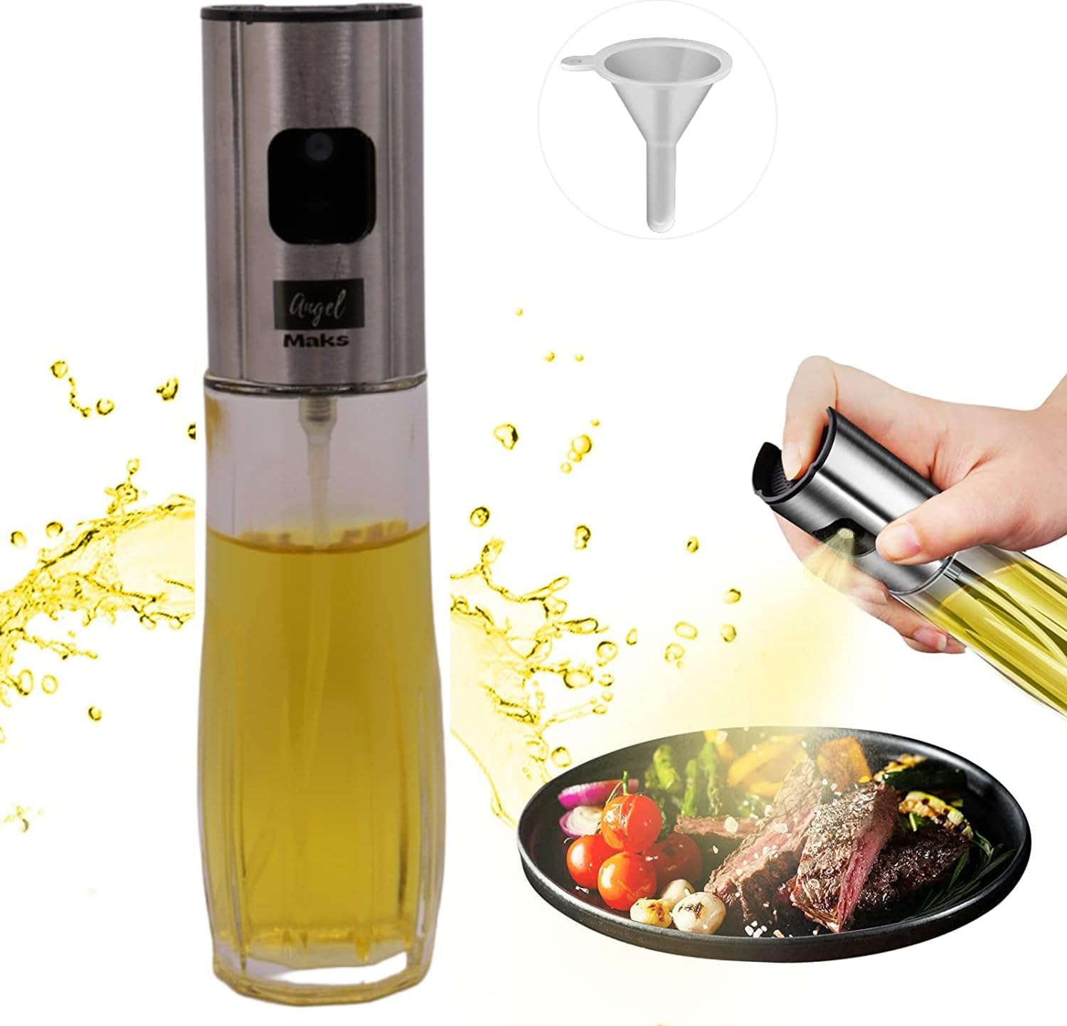 Amazon.com: NIKKIER Oil Sprayer for Cooking,100ml Olive Oil Spritzer ...