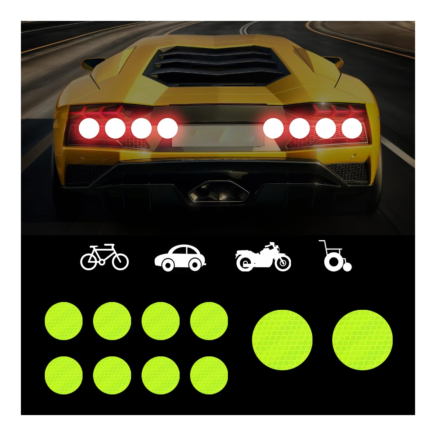 Amazon.com: Strong Reflective Stickers, 10PCS High-Intensity Safety ...