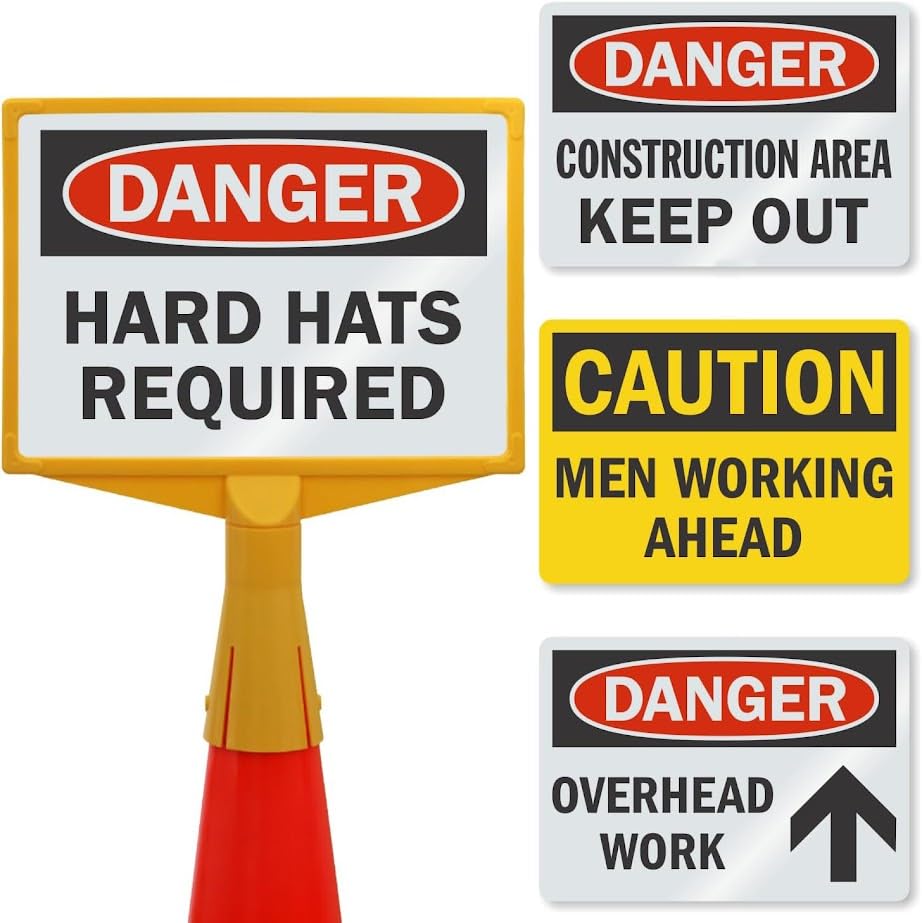 Amazon.com : SmartSign Safety & Construction Sign Kit with 1 Cone Top ...