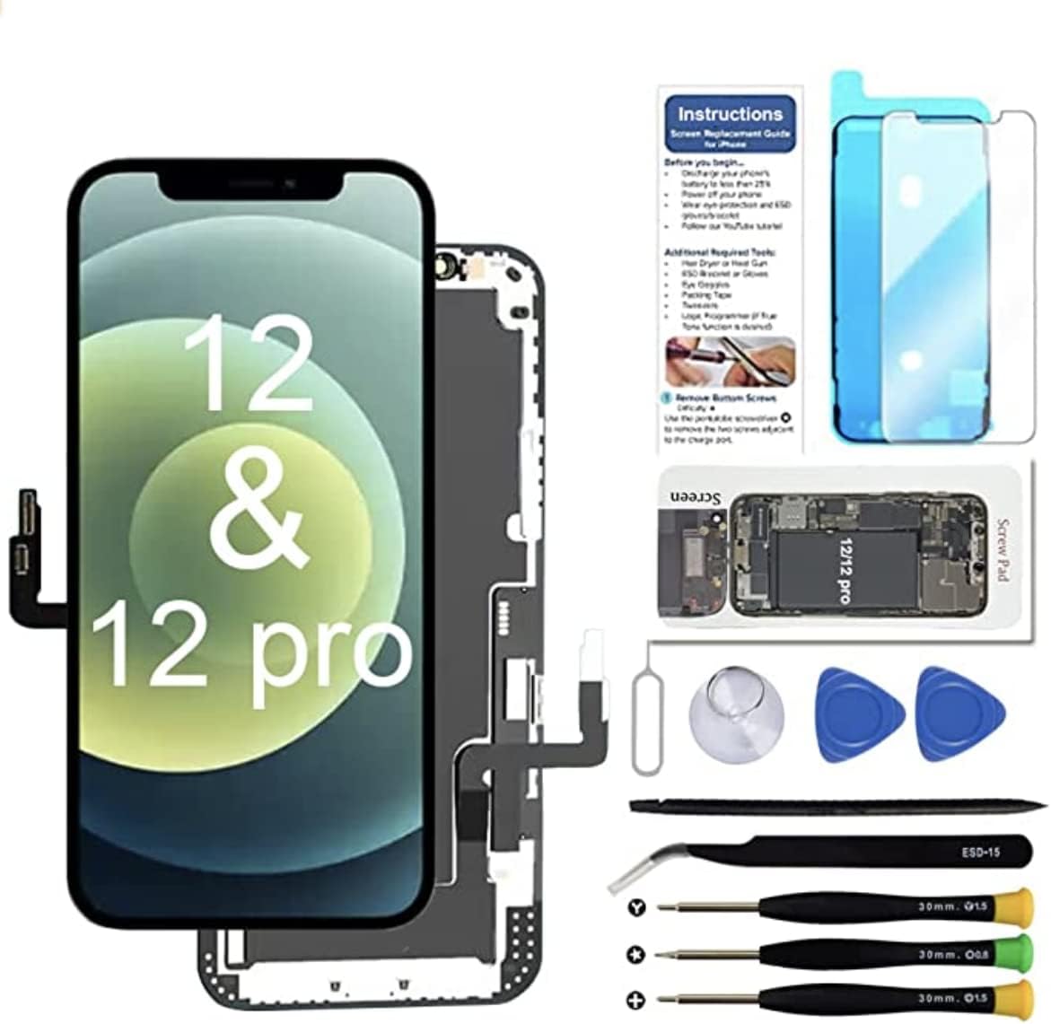 Amazon.com: Foufinin for iPhone 12 Mini Screen Replacement for iPhone ...