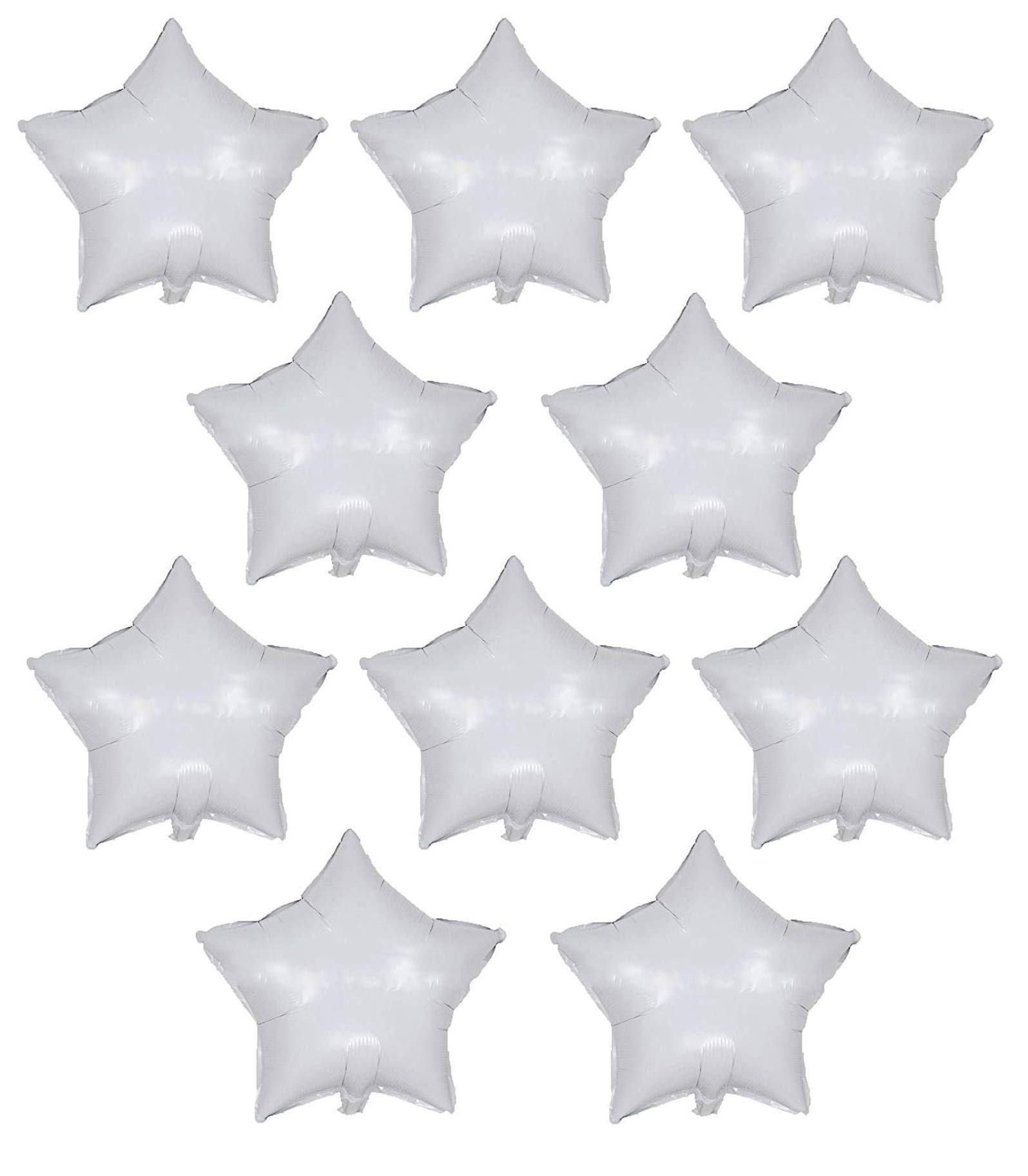 Amazon.com: 18 Inch White Star Balloons Foil Balloons Mylar Balloons ...