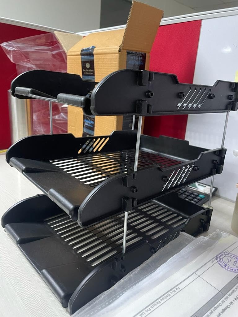 MARGI ENTERPRISE 3 Layer File Rack ABS Plastics | Foldable Office Desk ...