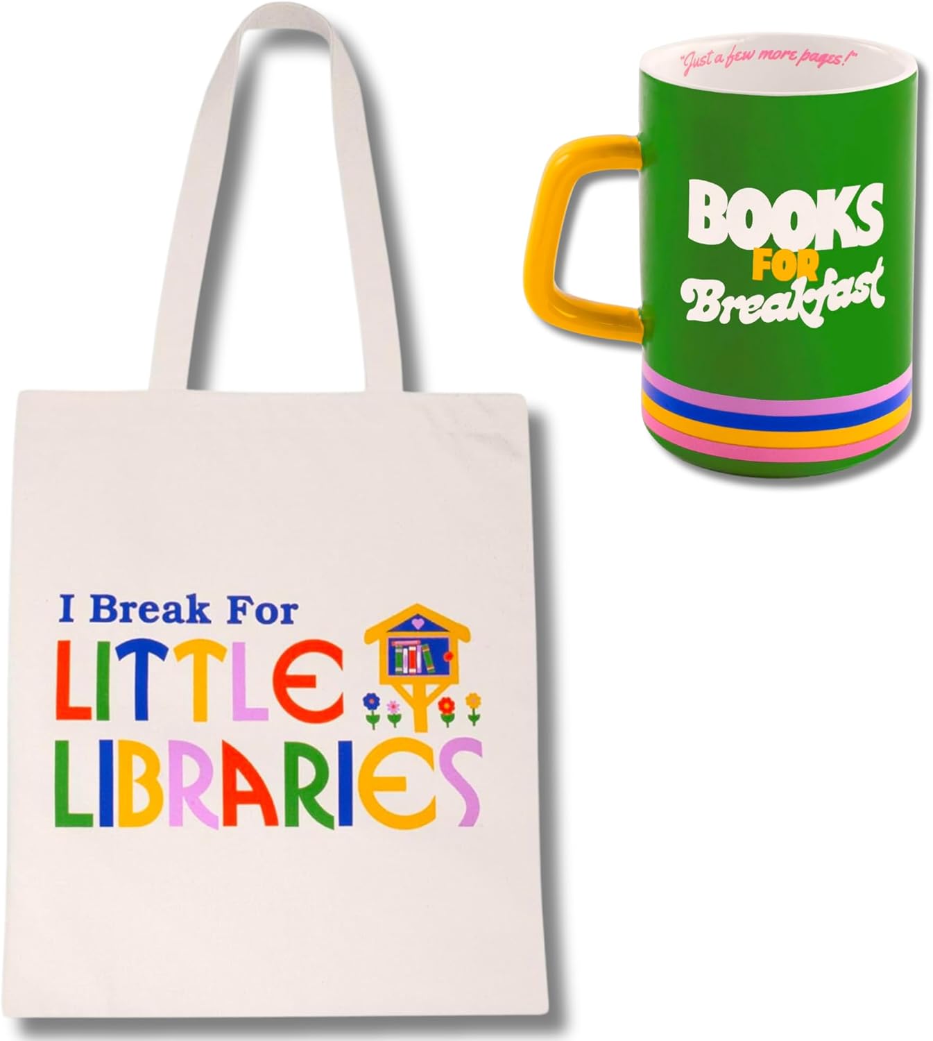 Amazon.com: ban.do Large Canvas Tote Bag I Break For Little Libraries ...