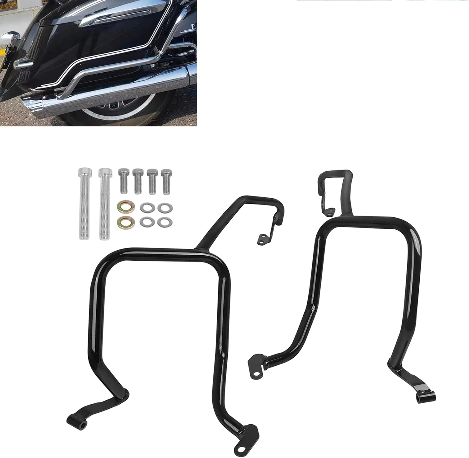 Amazon.com: CHIFUN Motorcycle Saddlebag Guard Rails Steel Rear Highway ...