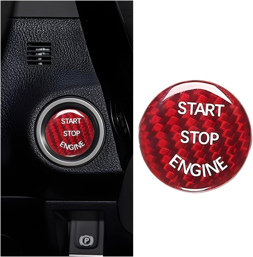 Amazon.com: Zipelo Carbon Fiber Car Push Start Stop Button Cover ...