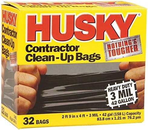 Amazon.com: 42 gal Poly-America HK42WC032B-M Black Husky 3-Mil ...