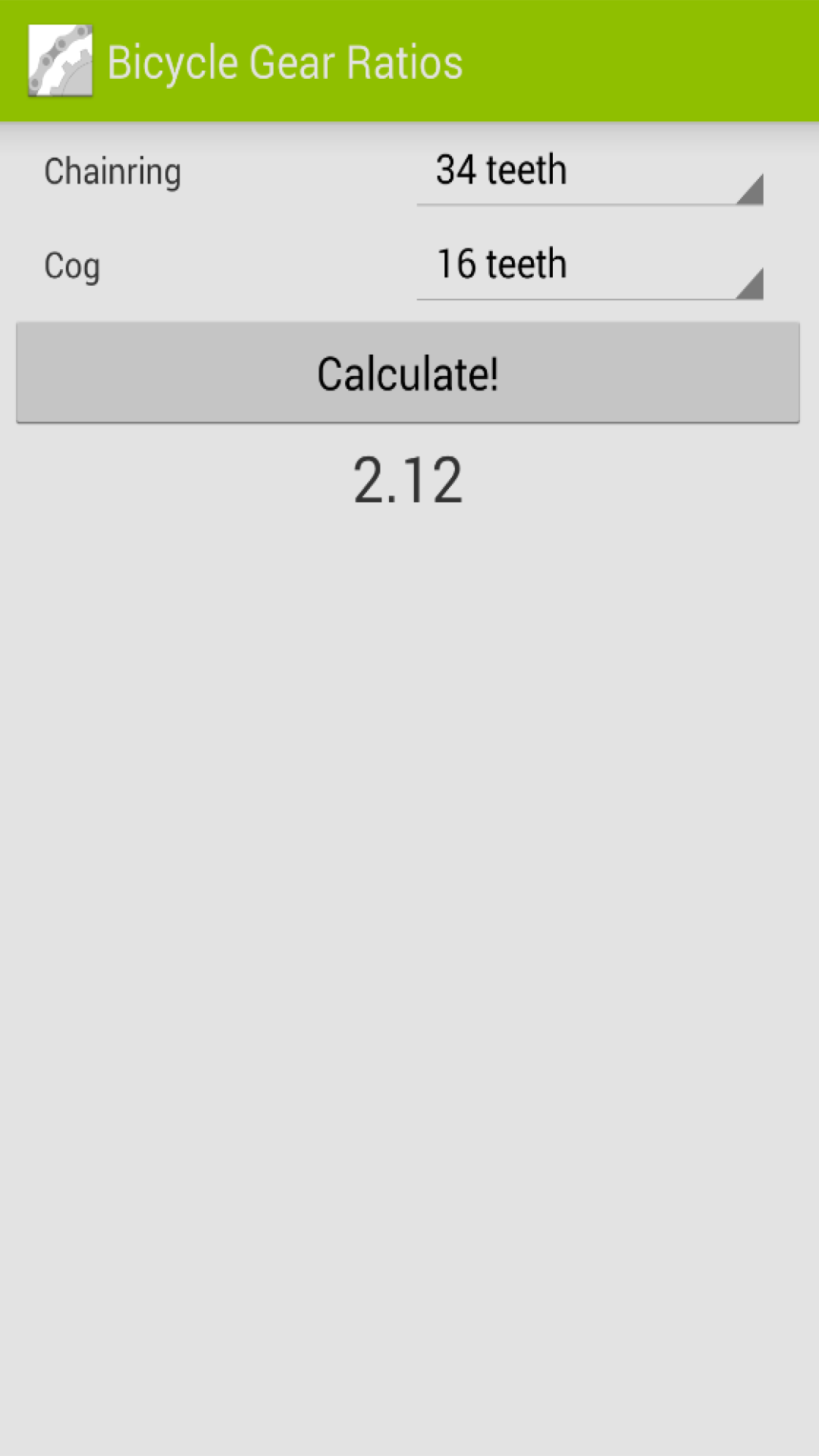 Bike Gear Ratio Calculator - App on Amazon Appstore