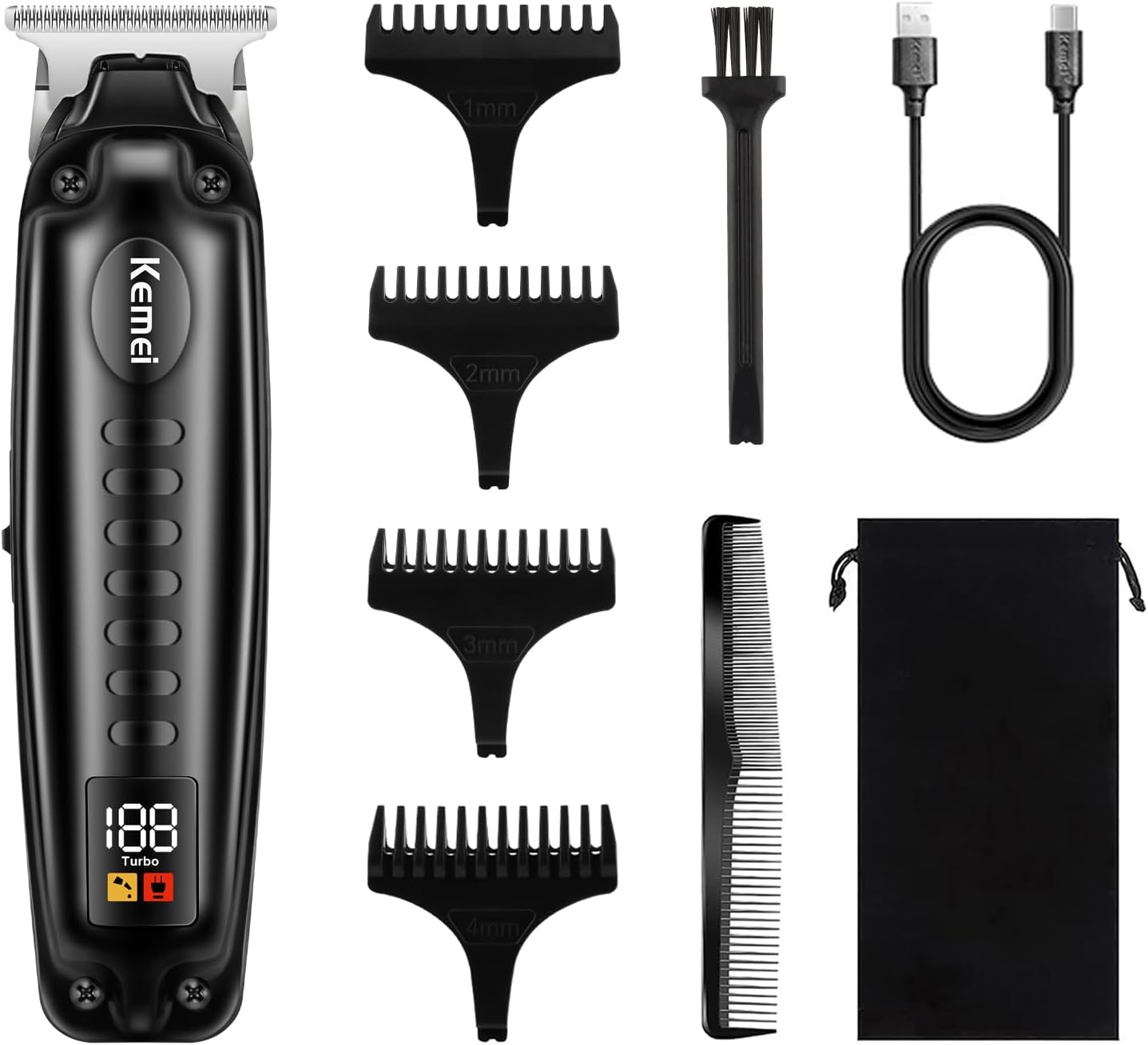 KEMEI Professional Hair Clipper for Men, Cordless Barber Haircut ...