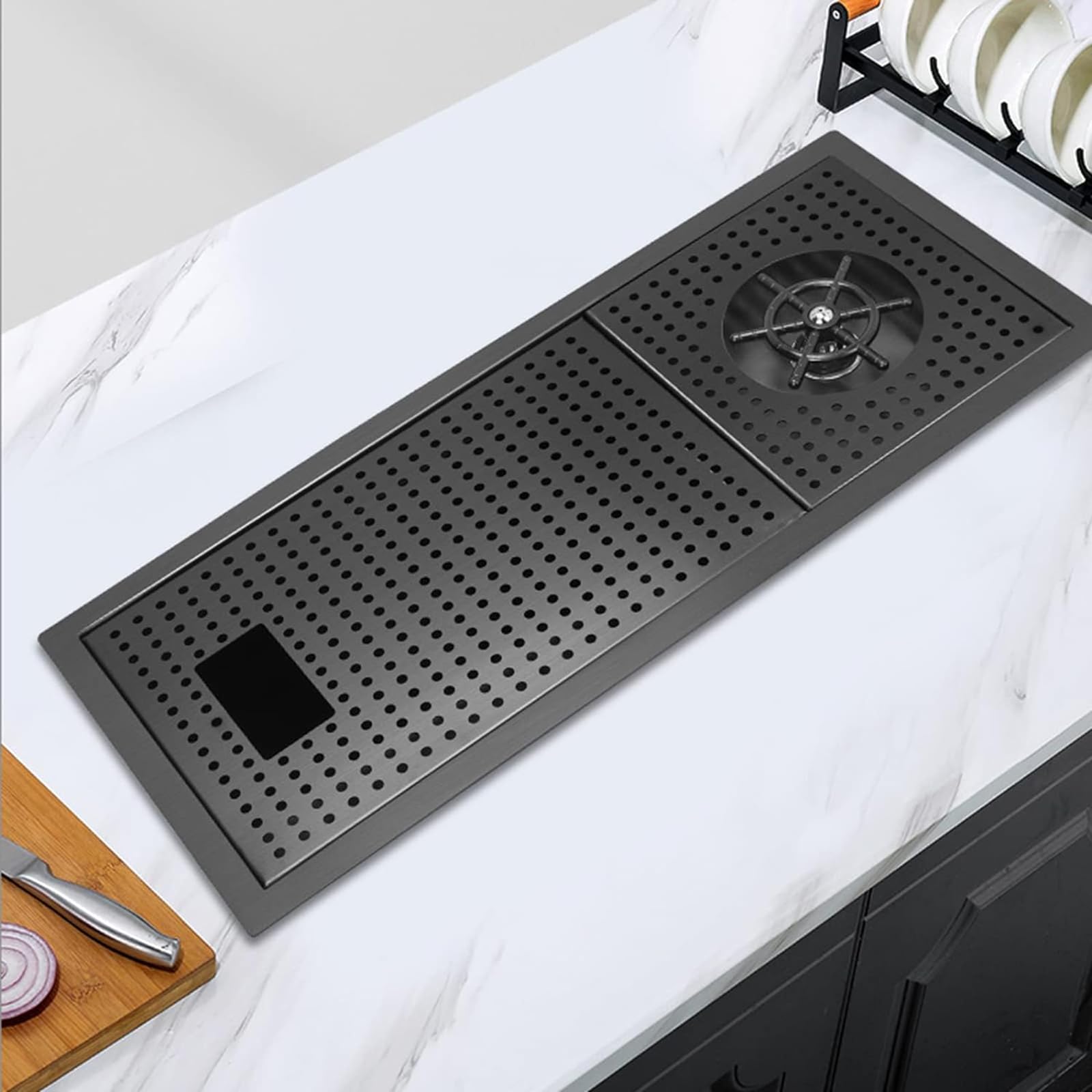 Bar Sink with Glass Rinser, Stainless Steel Undermount Prep Kitchen ...