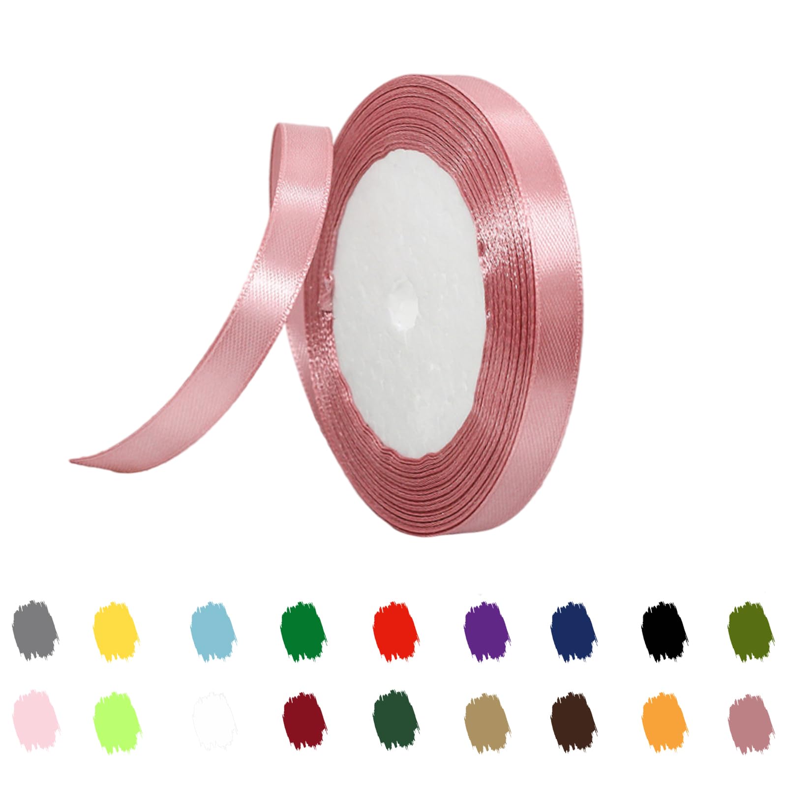 Bean Pink Ribbon 10mm for Gift Wrapping 22M,Bean Pink Satin Ribbon 10mm ...