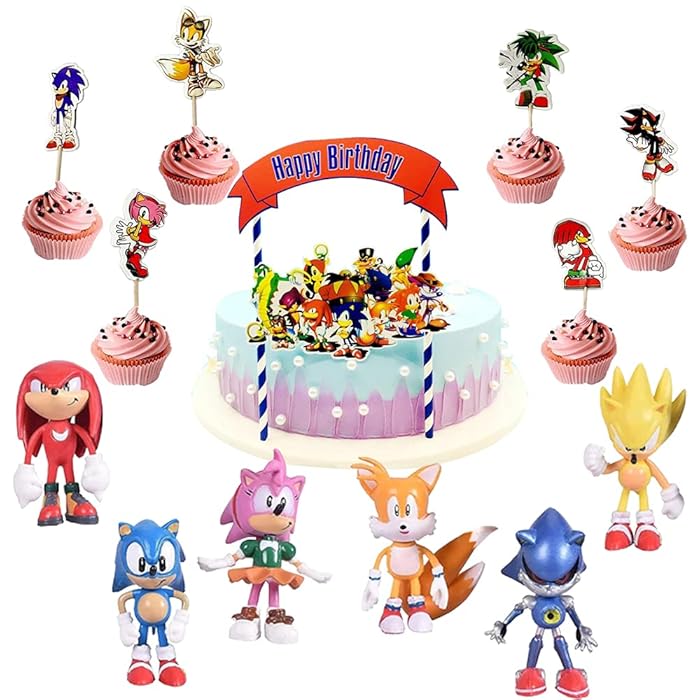 Buy 31pcs Sonic the Hedgehog Cake Toppers Set Cake Decoration for Sonic ...