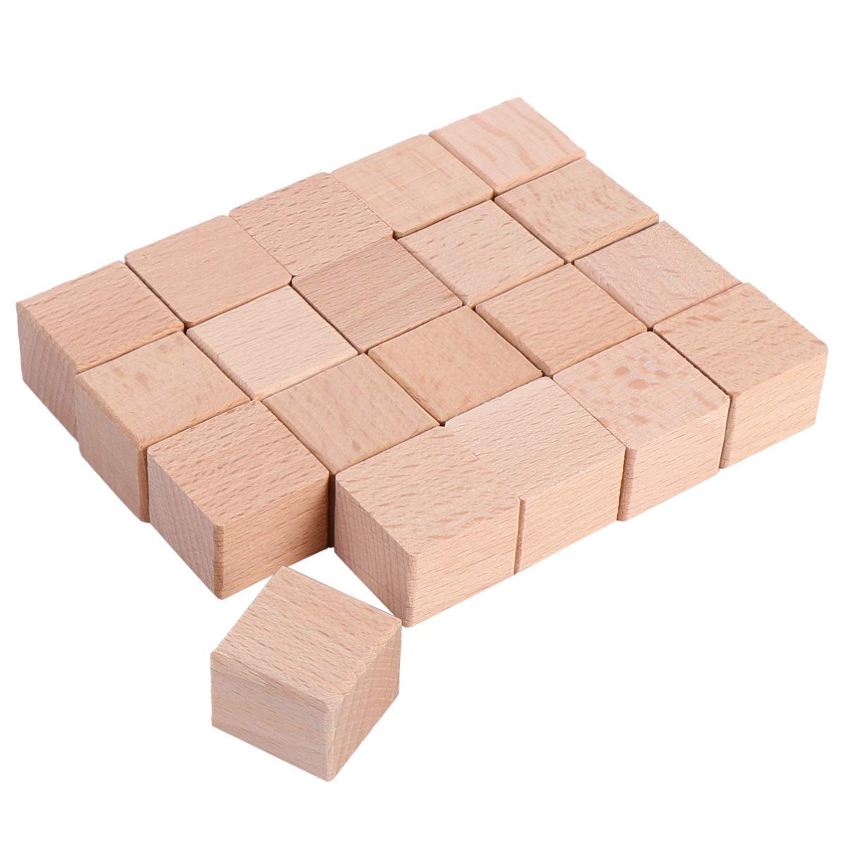 ARTIBETTER 20Pcs Wooden Cubes Wood Square Blocks Unfinished Blank ...